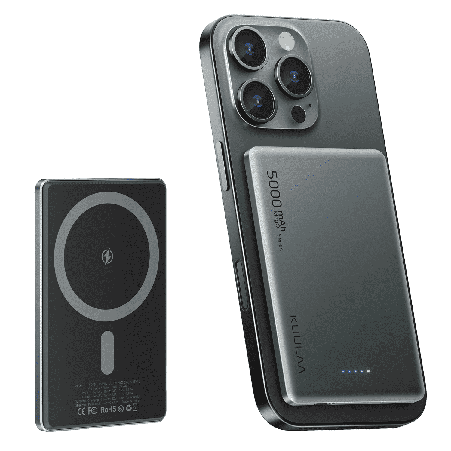 Kuulaa Magsafe Power Bank 5000mAh - 0.3in Slim Wireless Charger with PD ...