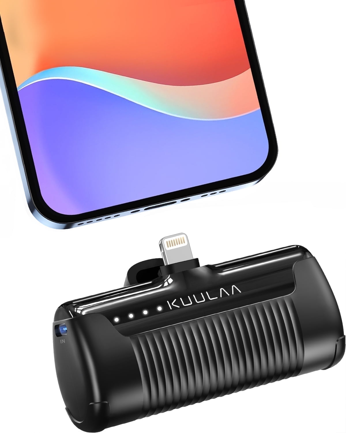 "KUULAA Portable Mini Charger, 4500mAh Power Bank, Built-in Cables ...