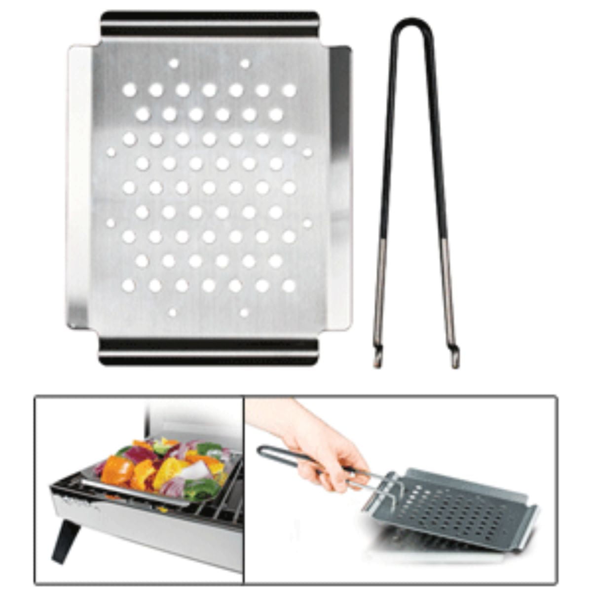 Kuuma Premium Fish & Veggie Tray w/Removable Handle - Stainless Steel ...