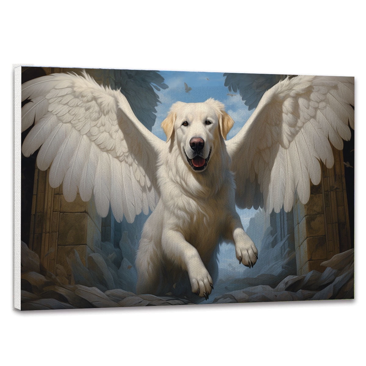 Kuvasz Dog Memorial Gifts - Waiting At The Door Canvas - Dog Memorial ...