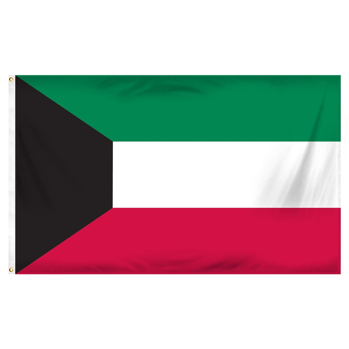 Kuwait Flag Printed Polyester Rectangular Canvas Heading 2 Brass ...