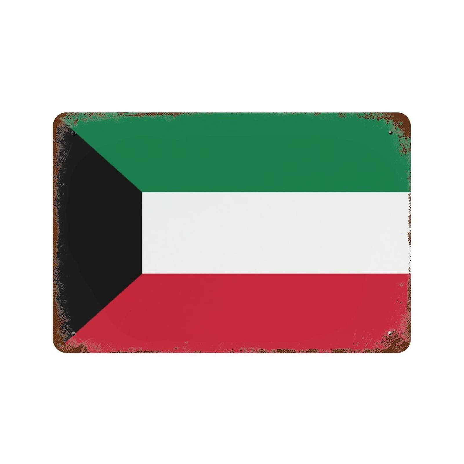 Kuwait Flag Retro Street Hanging Signs Rustic Chic Style Metal Sign ...