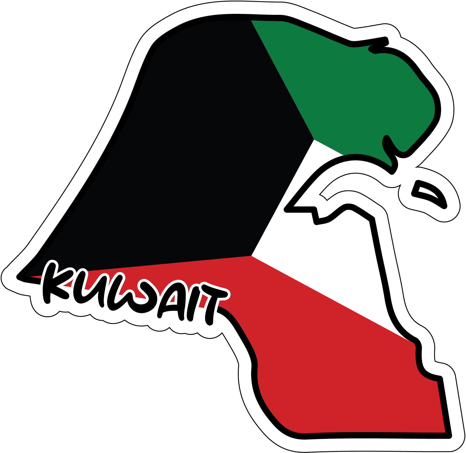 Kuwait Map Flag Sticker Decal / State of Kuwait / Kuwait City / Kuwaiti ...