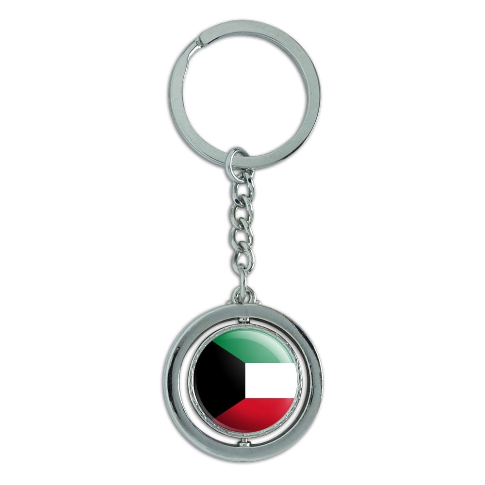 Kuwait National Country Flag Spinning Circle Metal Keychain - Walmart.com