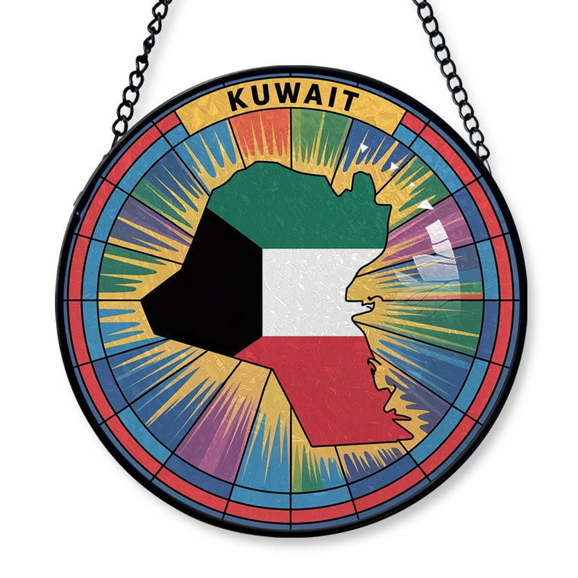 Kuwait Travel Decor Suncatcher Stained Glass Window Hanging, Gift for ...