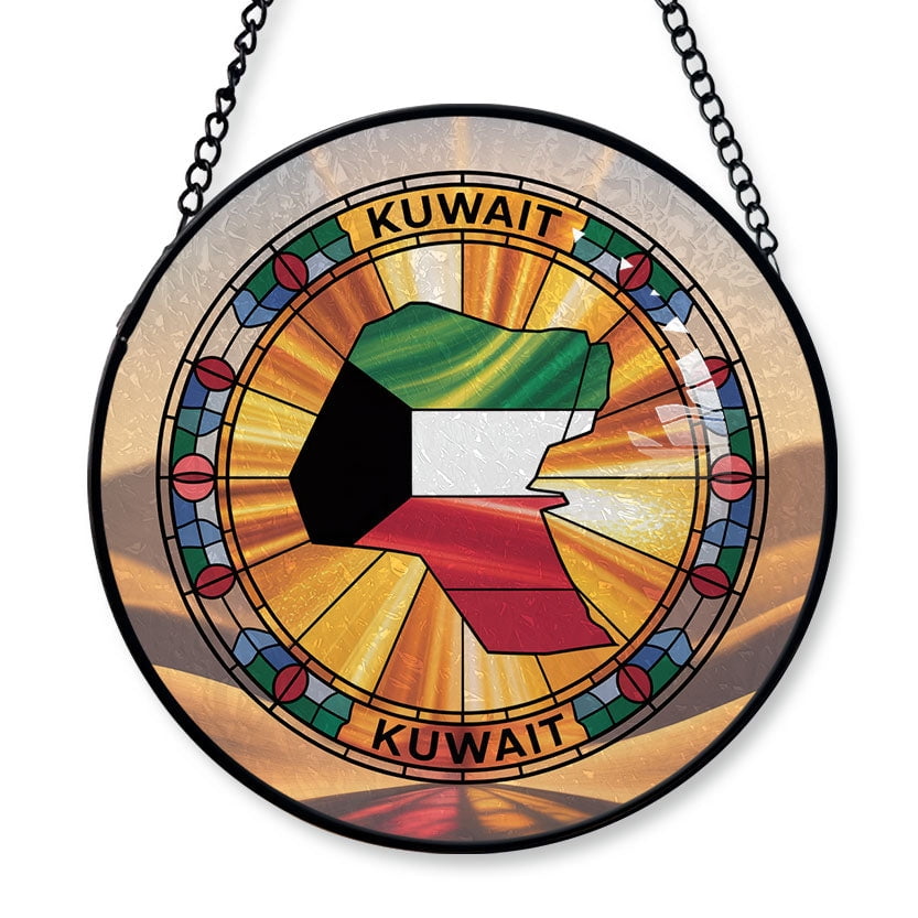 Kuwait Travel Decor Suncatcher Stained Glass Window Hanging, Gift for ...
