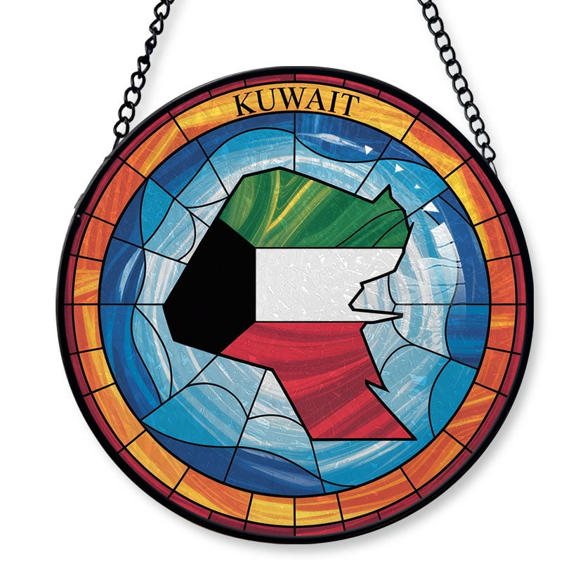 Kuwait Travel Decor Suncatcher Stained Glass Window Hanging, Gift for ...