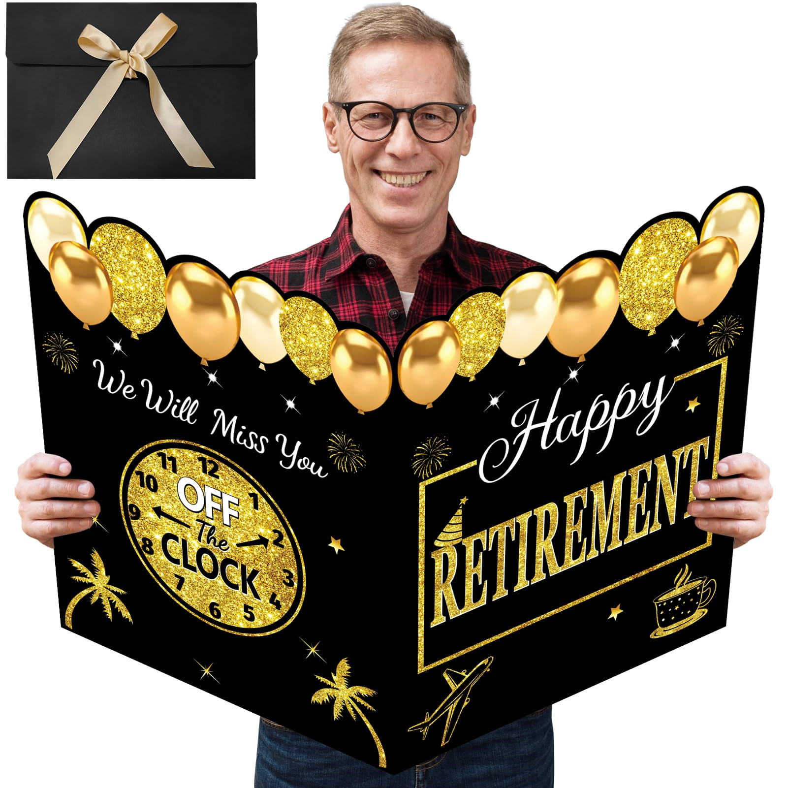 Kuxriox Happy Retirement Party STF9 Decorations Card for Men Women ...