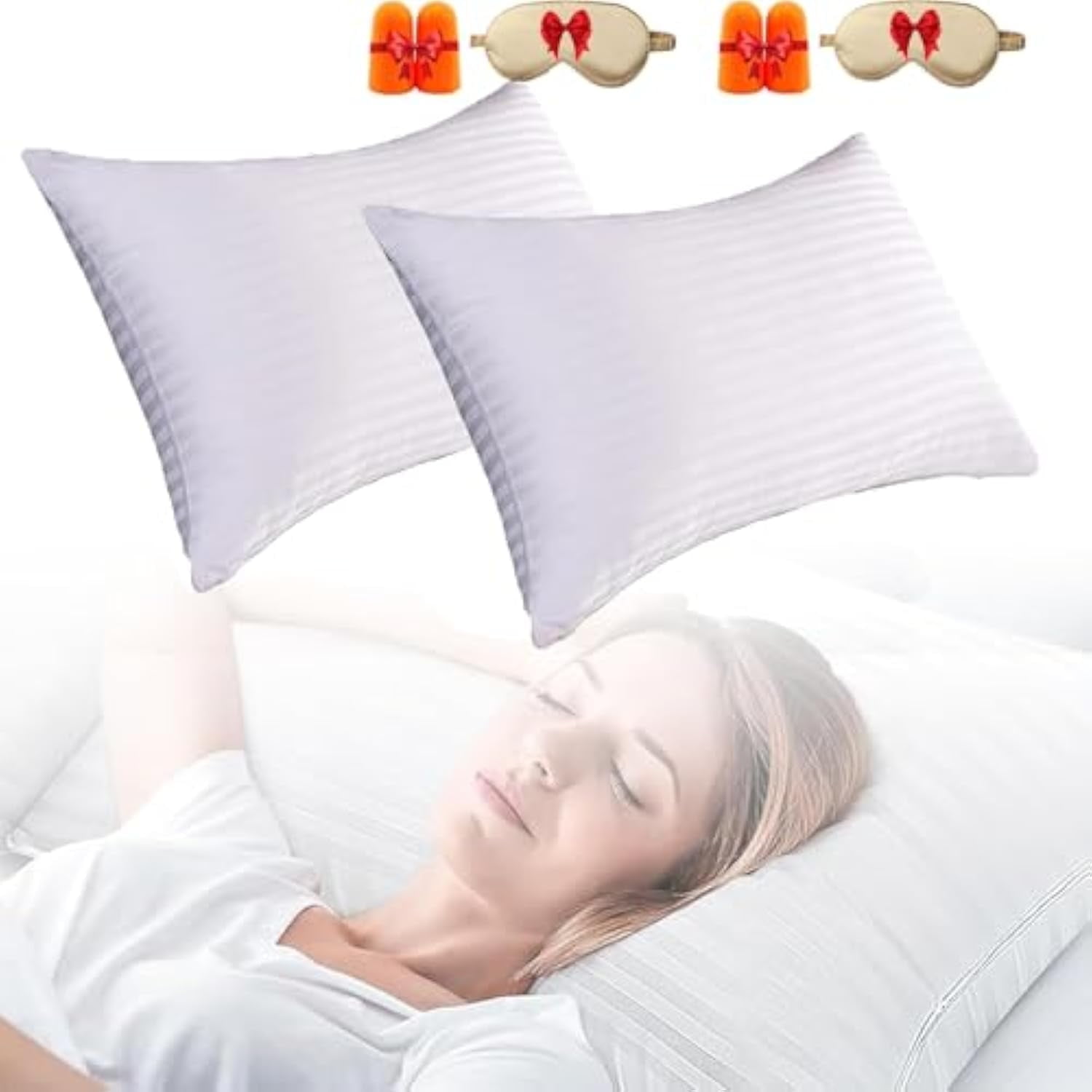 The Kuyami Pillow, Standard/Queen/King Luxury Soft Support Surround Fill Breathable Fabric, Stay ...