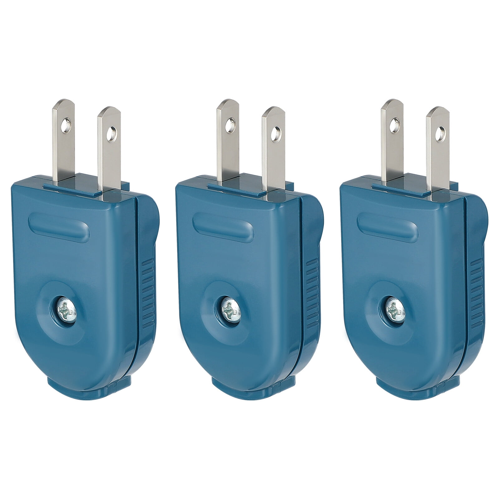 Kuyiluo 3Pcs 2 Prong Male Plug Extension - 90 Degree Rotatable Blue ...