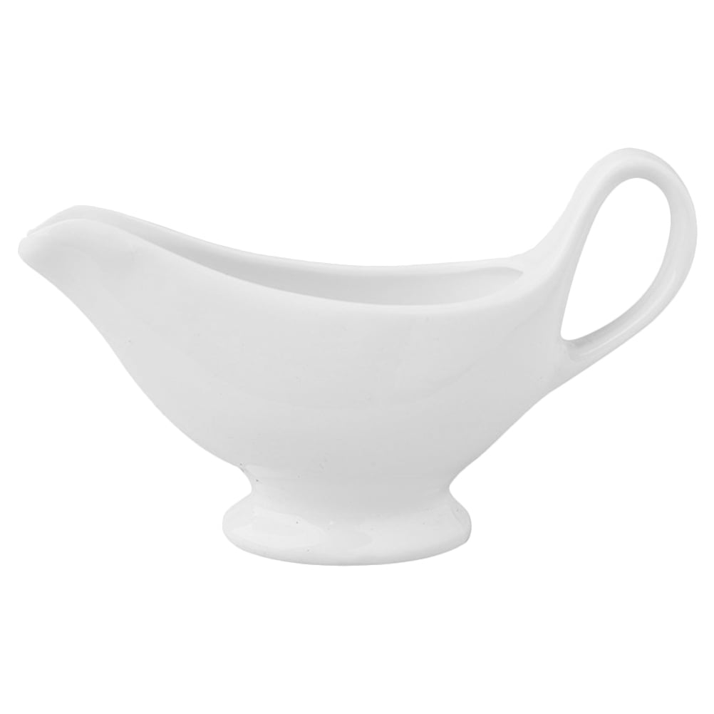 Kuyiluo Ceramic Gravy Boat with Handle - 150ML White Porcelain Sauce ...
