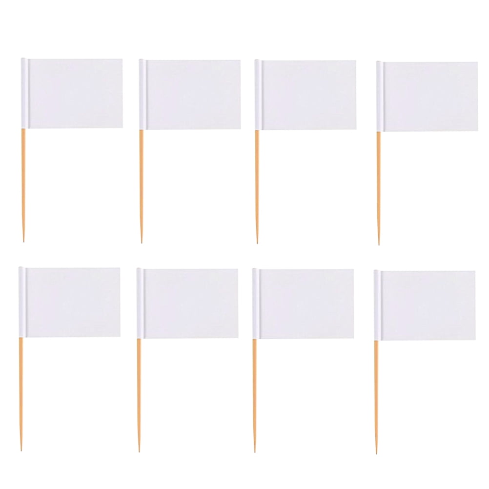 Kuyiluo diy flag toothpicks 100 Pcs Wooden Flag Toothpicks White DIY ...