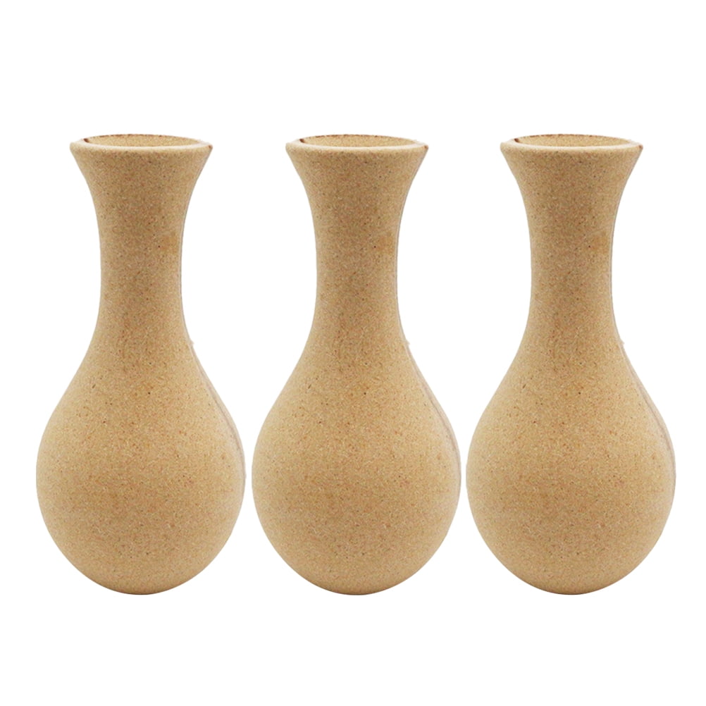 Kuyiluo home vase Natural Wood Vase Holder Set: 3 Small Bud Vases ...