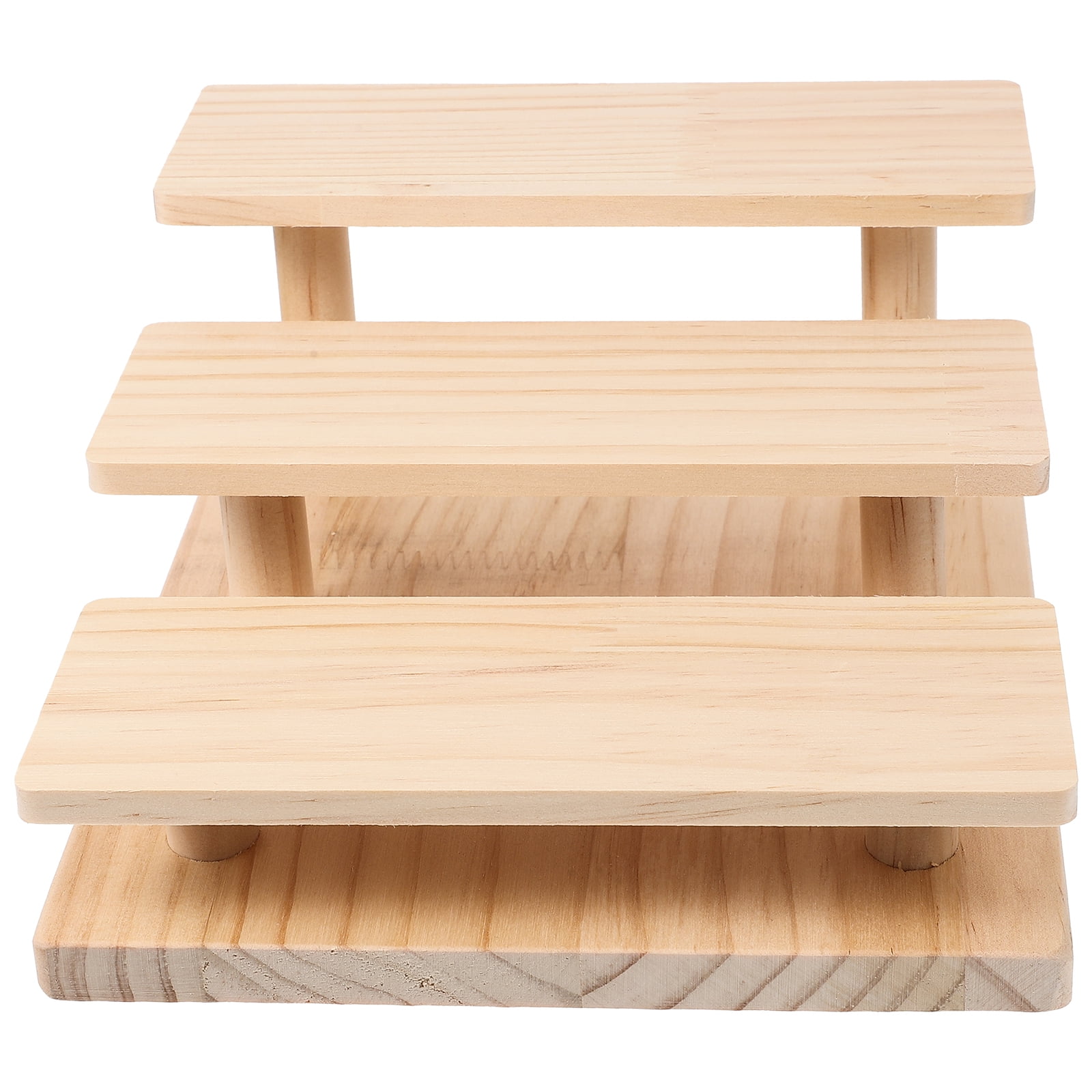 Kuyiluo wood riser shelf Riser Display Stand Tiered Wood Display Stand ...