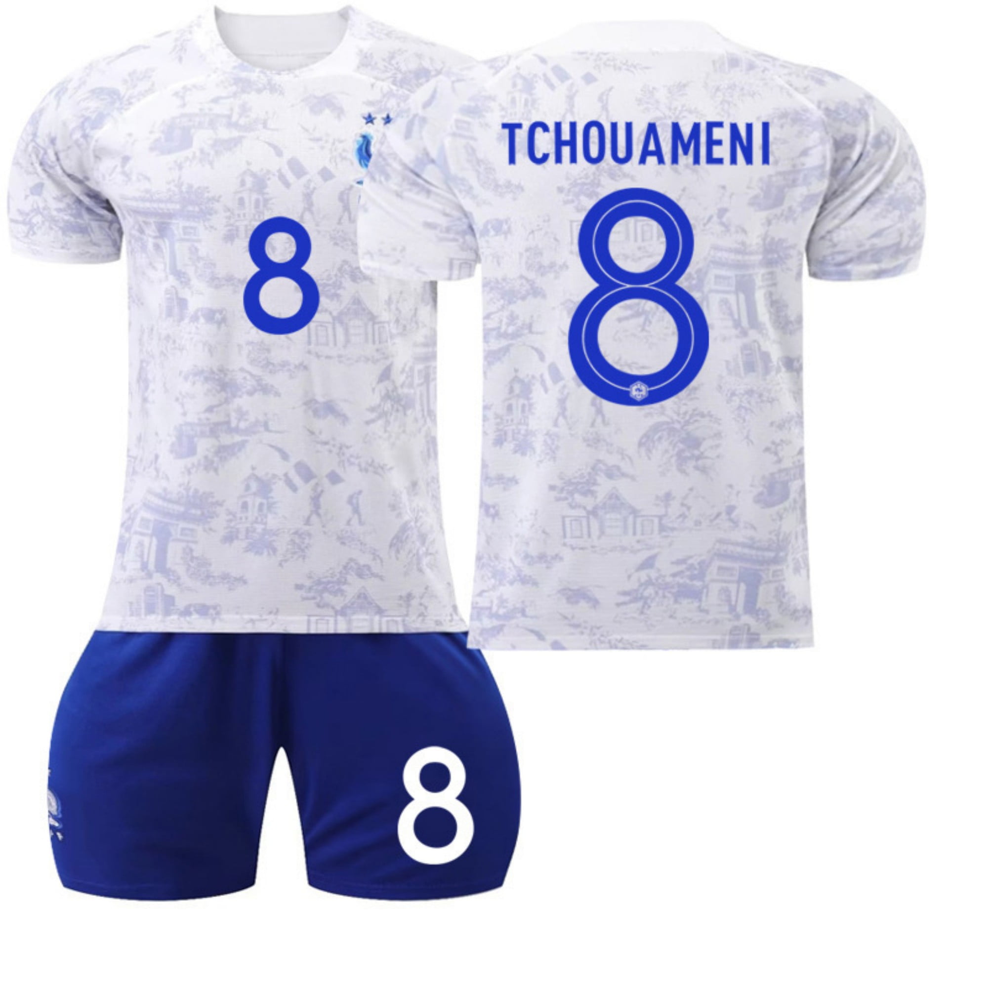 KuyuS 2223 France Away Game Soccer Jerseys 2 Piece Sets,Number 8 TCHOUAMENI Printed Shorts ...