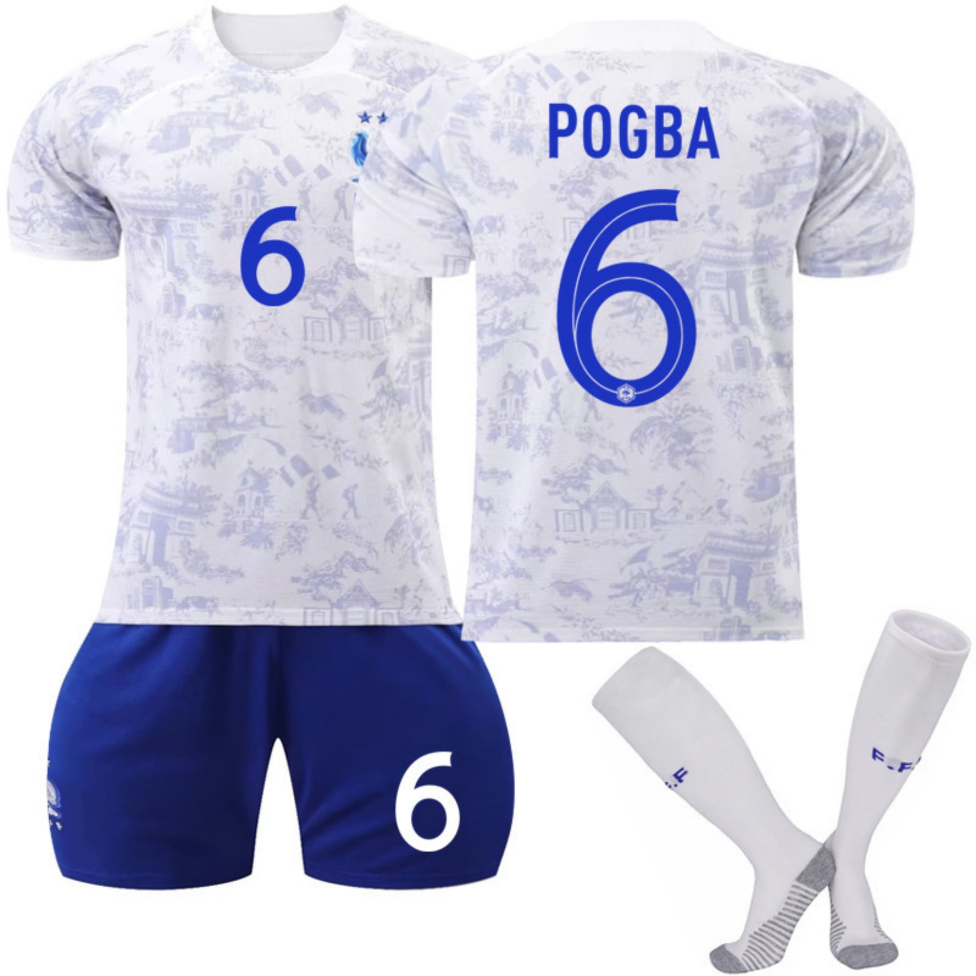 KuyuS 2223 France Away Game Soccer Jerseys 3 Piece Sets,Number 6 POGBA ...