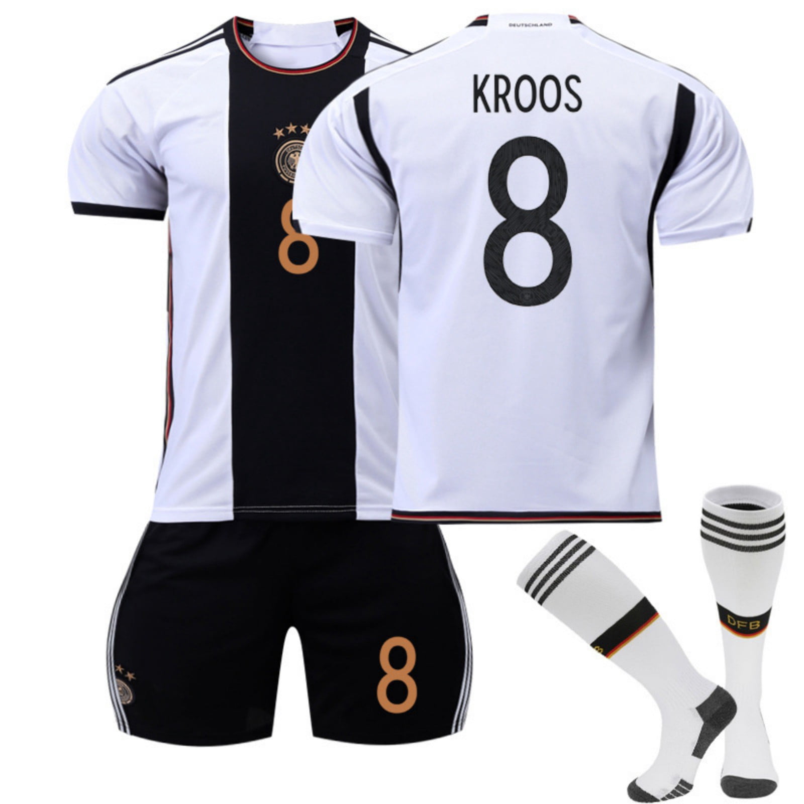 KuyuS 2223 Germany Home Game Soccer Jerseys 3 Piece Sets，Number 8 KROOS ...
