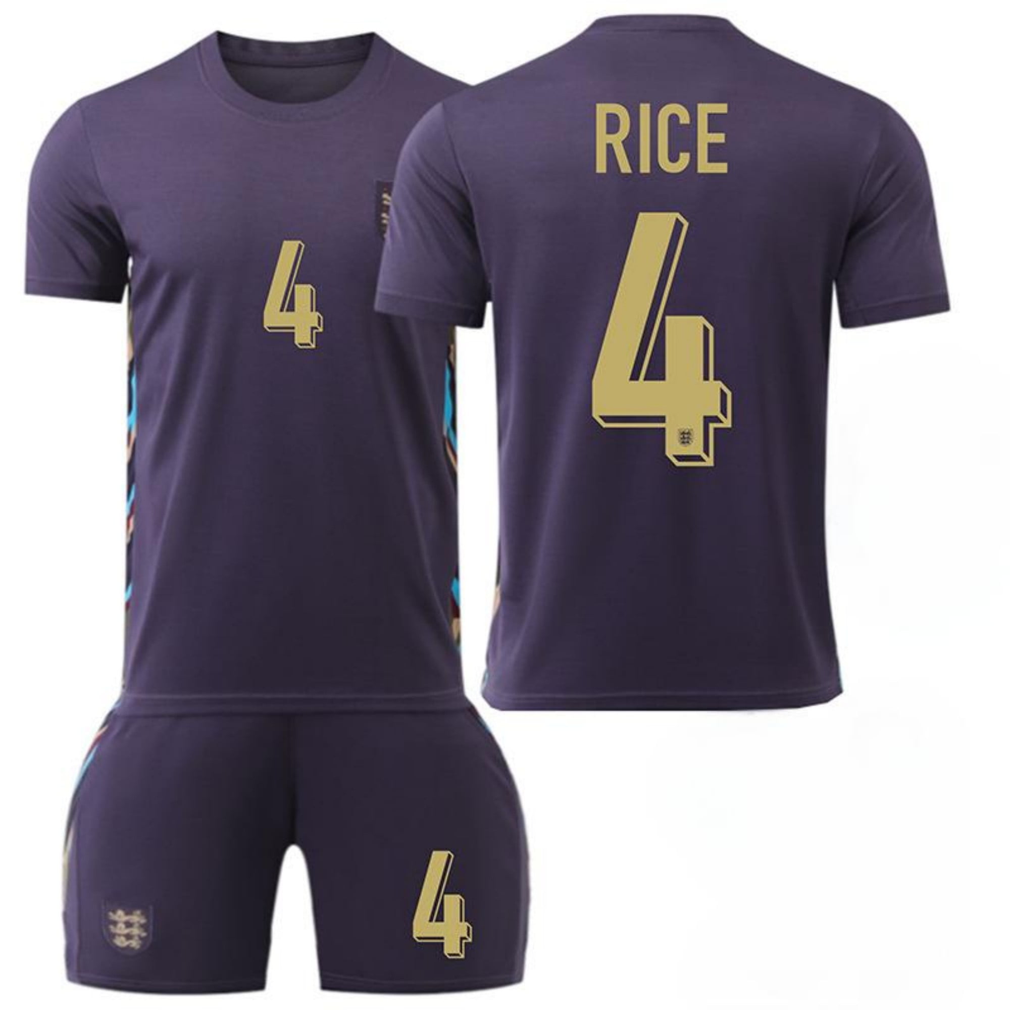 KuyuS 2324 England Away Game Soccer Jerseys 2 Piece Sets,Number 4 RICE Printed Short Sleeve ...