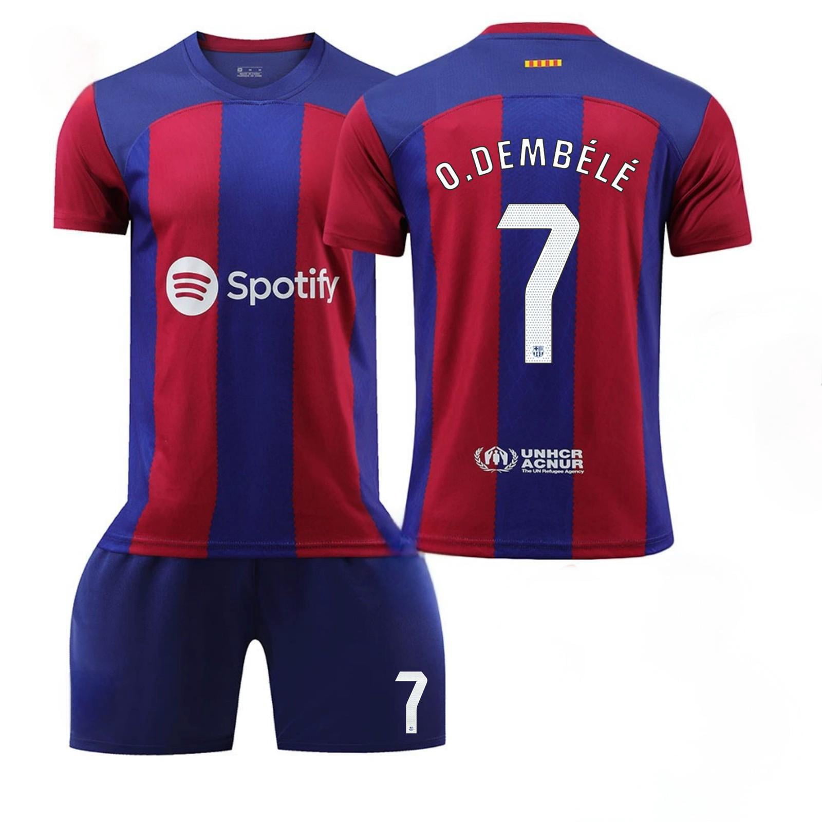 KuyuS 2324 Spanish Soccer Club Jerseys 2 Piece Sets, Number 7 O.DEMBELE ...