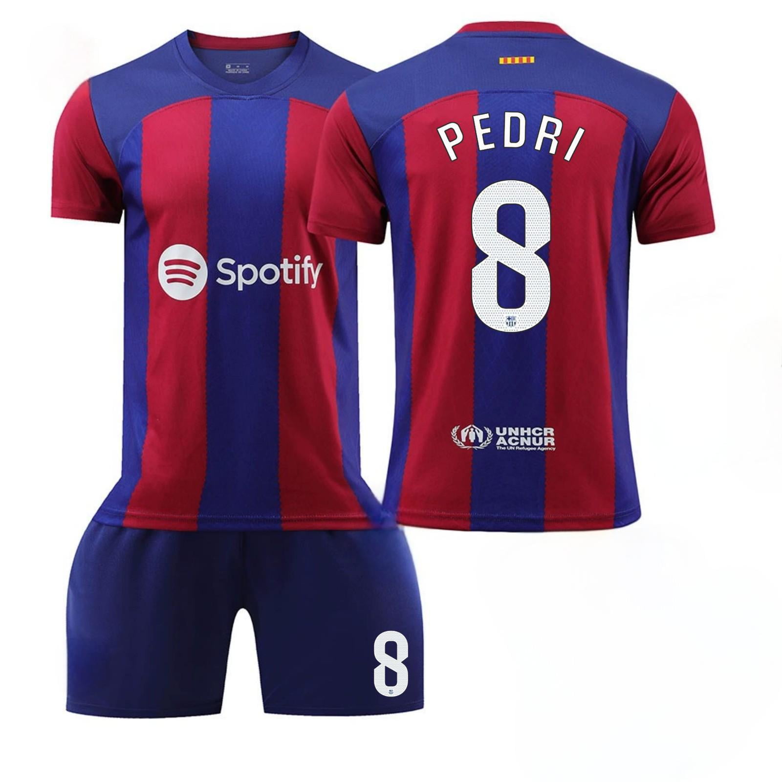 KuyuS 2324 Spanish Soccer Club Jerseys 2 Piece Sets, Number 8 PEDRI Printed Short Sleeve Shirts ...