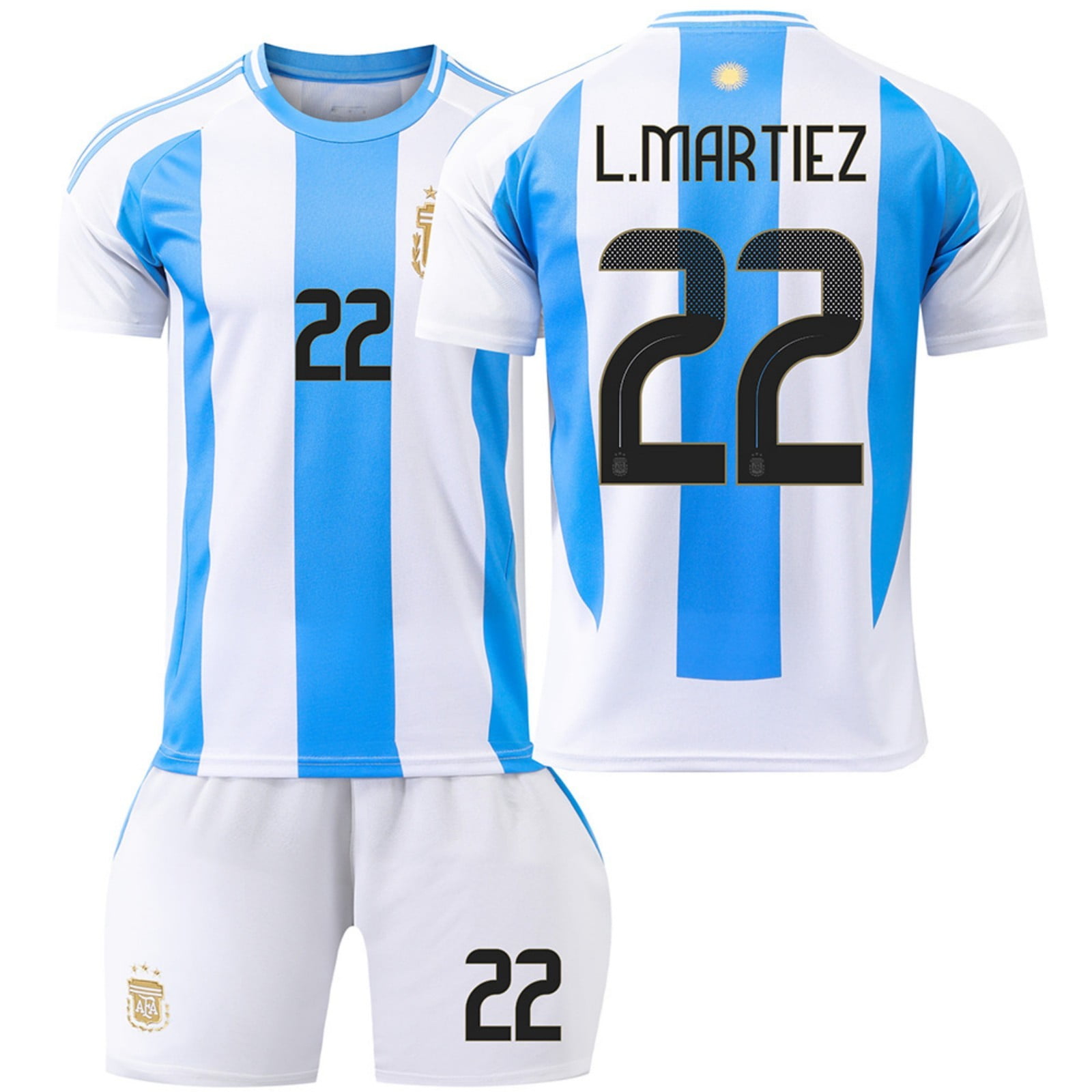 KuyuS 2425 Argentina Home Game Soccer Jerseys 2 Piece Sets，Number 22 ...