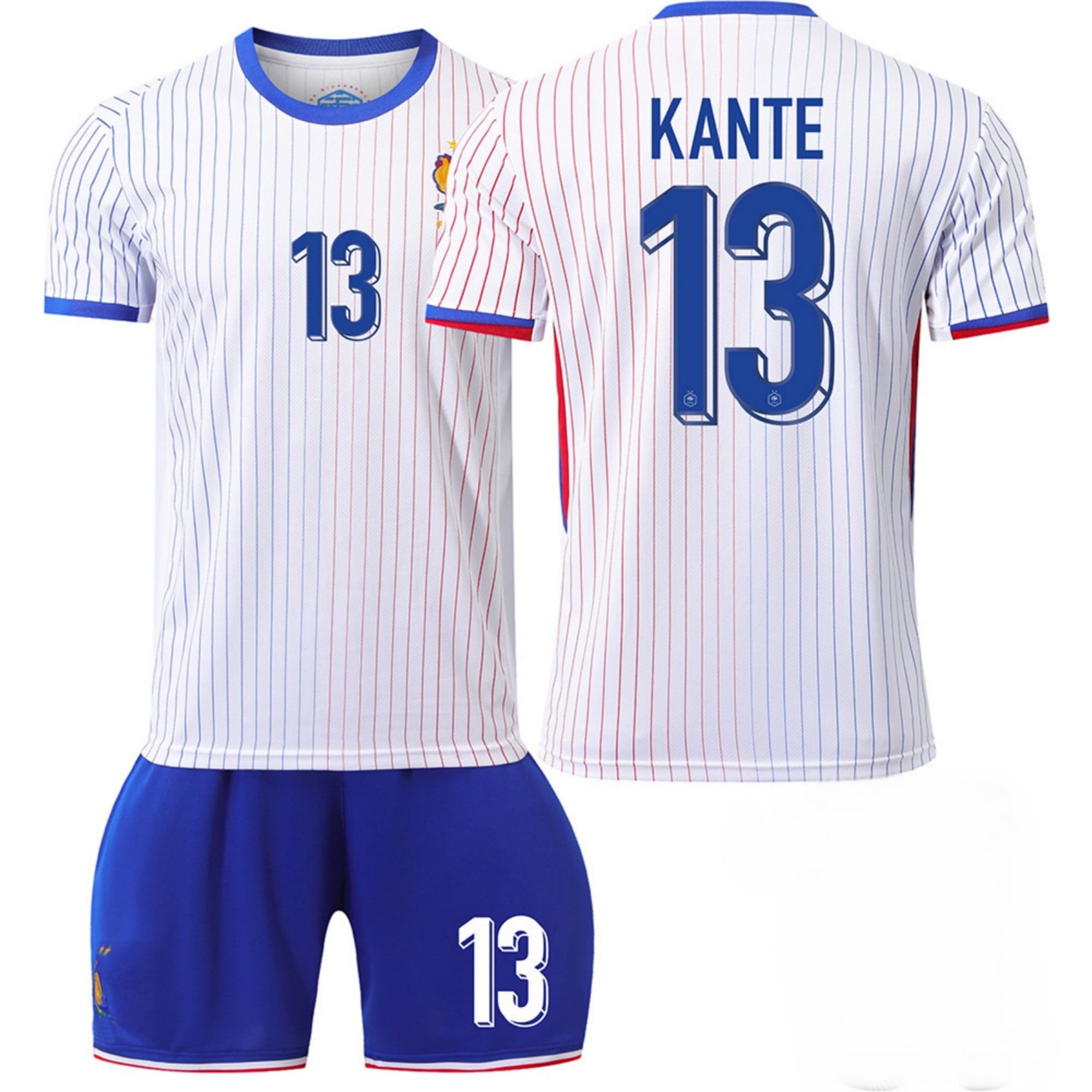 KuyuS 2425 France Away Game Soccer Jerseys 2 Piece Sets,Number 13 KANTE Printed Shorts Sleeve ...