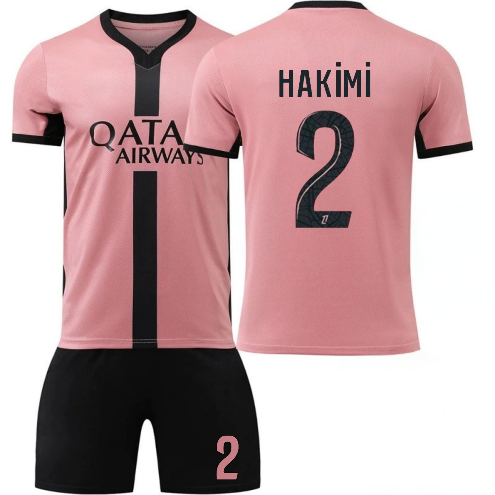 KuyuS 2425 Paris Soccer Club Jerseys 2 Piece Sets, Number 2 HAKIMI Printed Short Sleeve Shirts ...