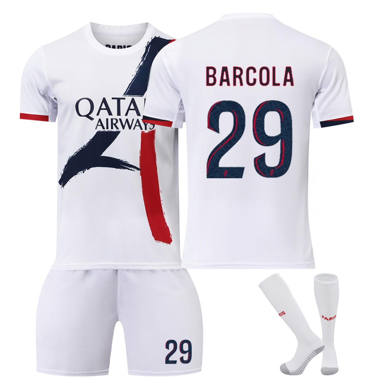 KuyuS 2425 Paris Soccer Club Jerseys 3 Piece Sets, Number 29 BARCOLA ...