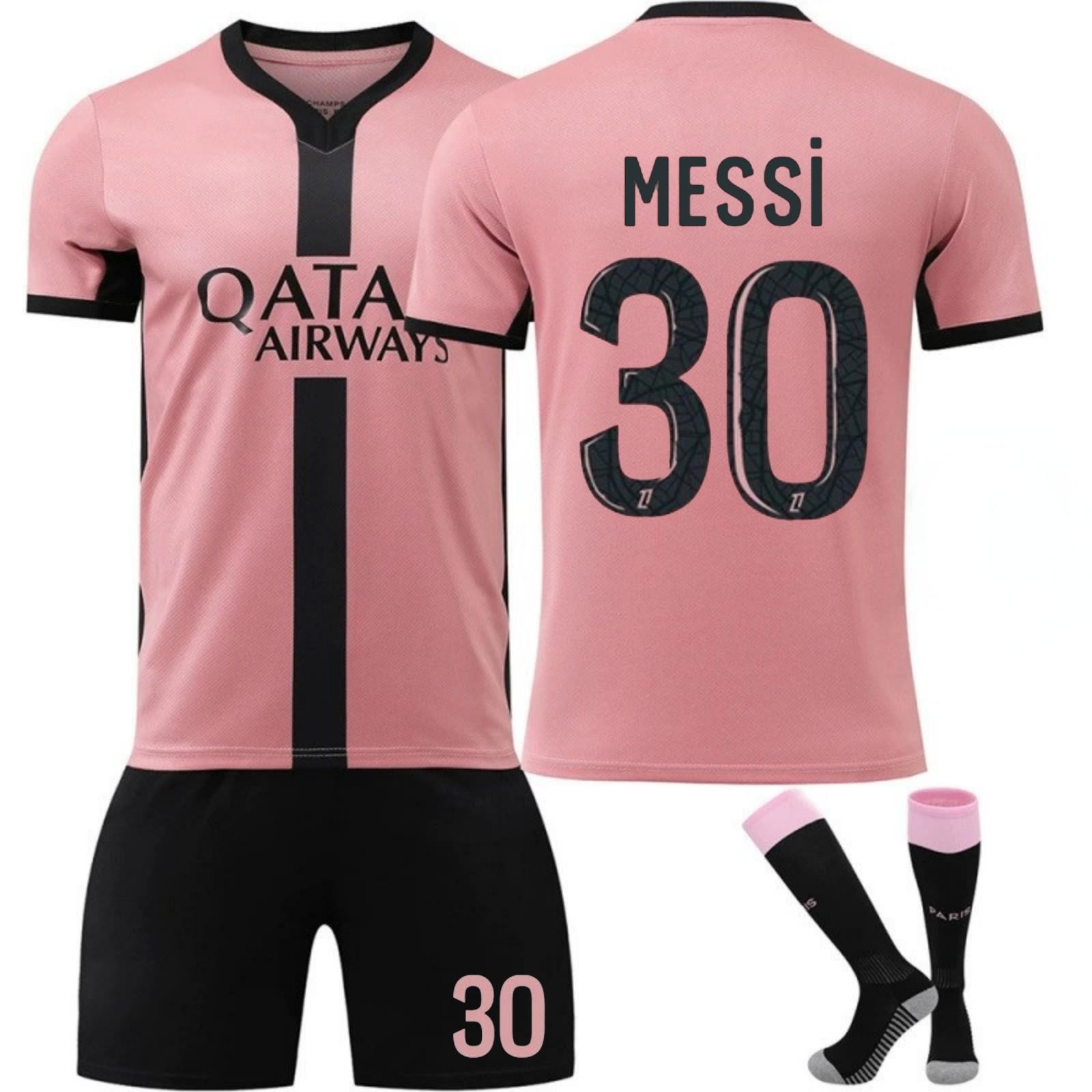 KuyuS 2425 Paris Soccer Club Jerseys 3 Piece Sets, Number 30 MES-SI ...