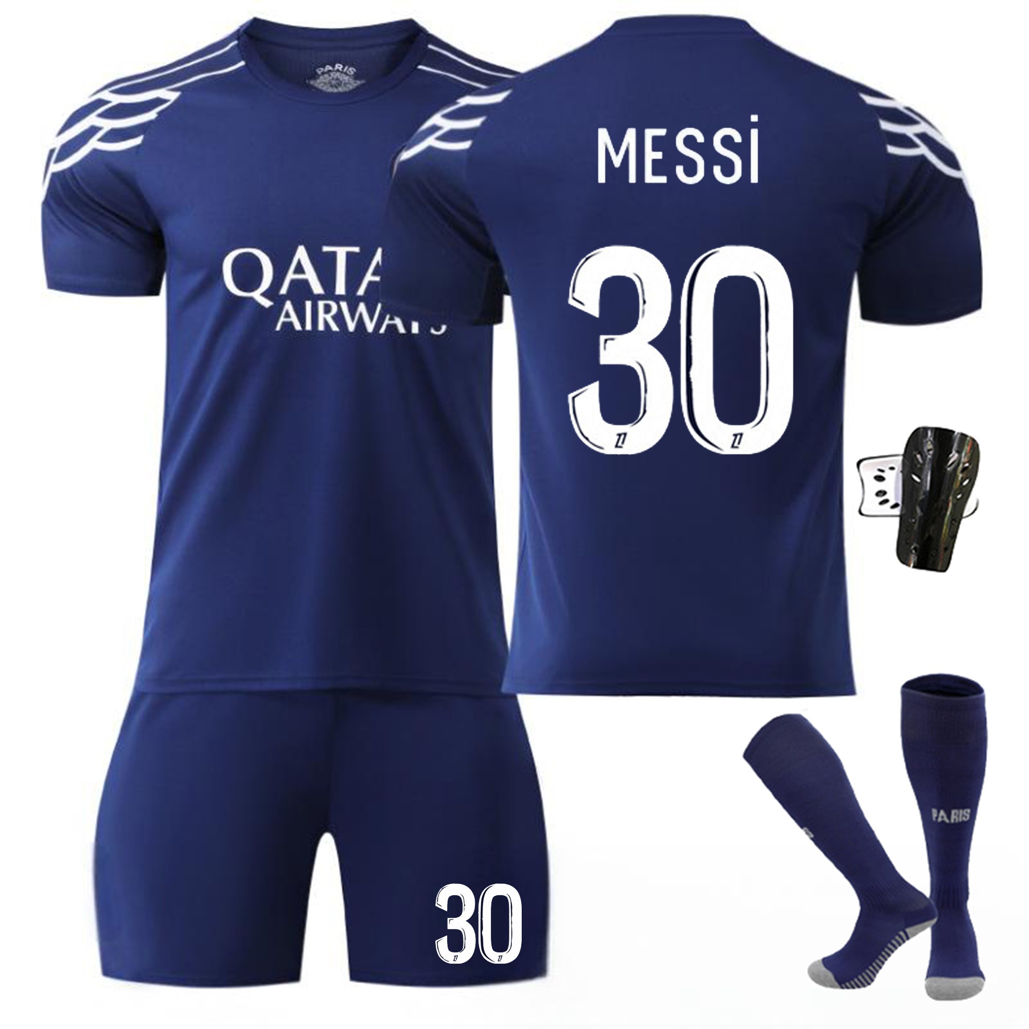 KuyuS 2425 Paris Soccer Club Jerseys 4 Piece Sets, Number 30 MES-SI ...