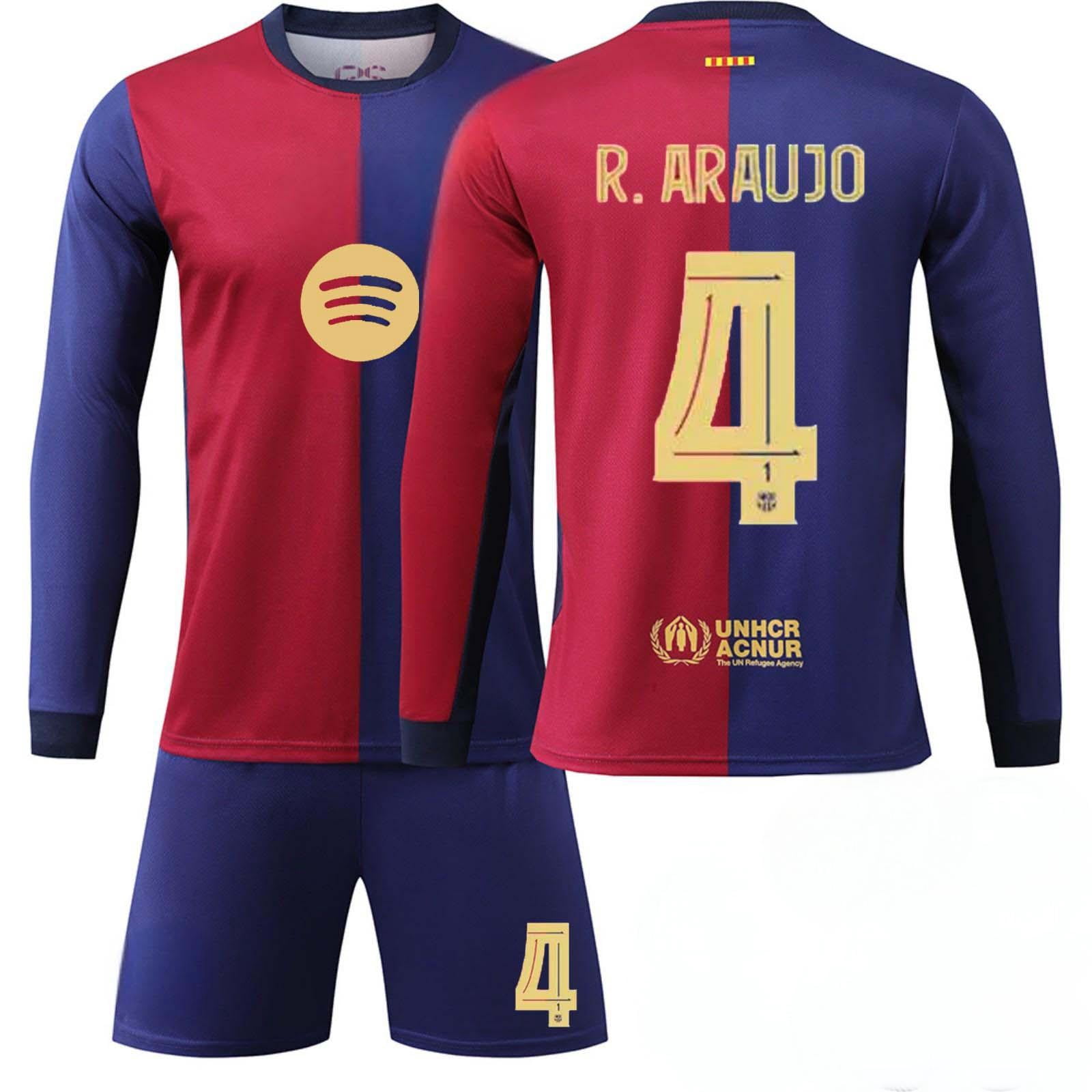 KuyuS 2425 Spanish Soccer Club Jerseys 2 Piece Sets, Number 4 R.ARAUJO ...