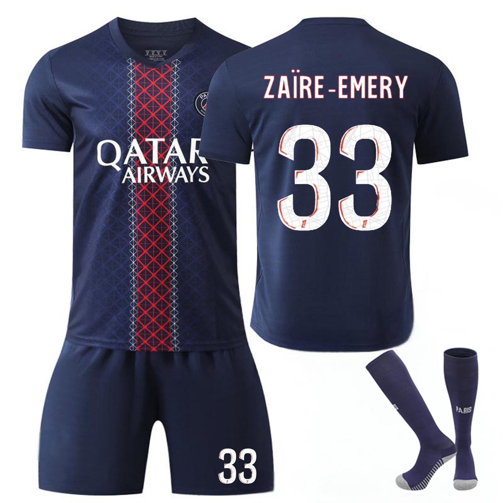 KuyuS 2526 Paris Soccer Club Jerseys 3 Piece Sets, Number 33 ZAIRE ...