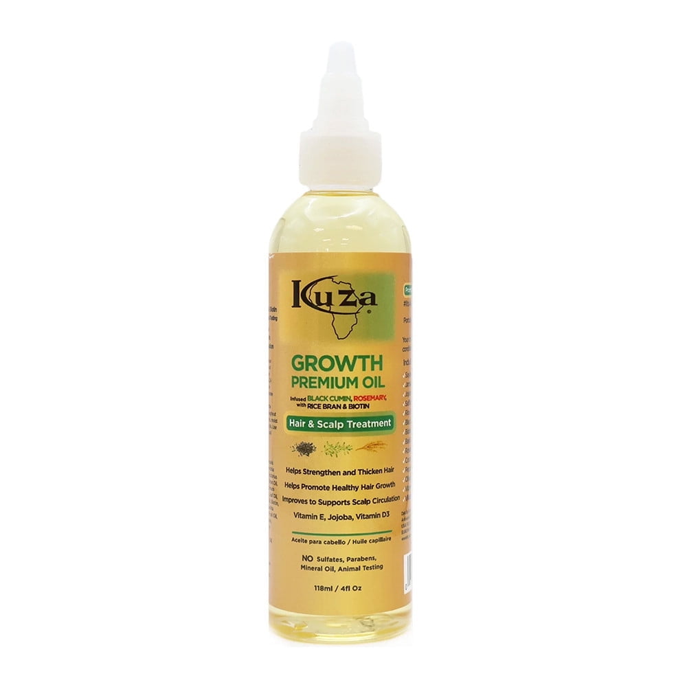 Kuza Growth Premium Oil Hair and Scalp Treatment with Biotin, 4 Oz, 2 ...