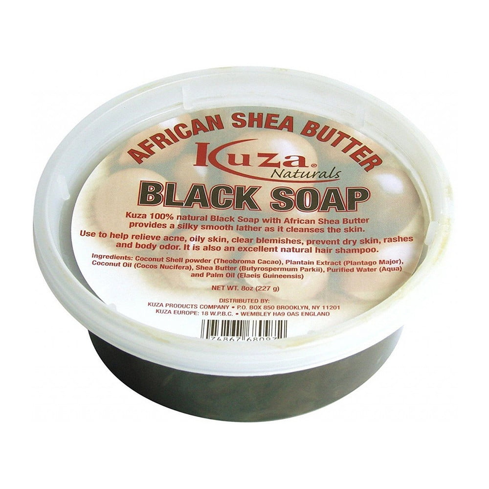 Kuza Naturals African Shea Butter Black Soap, 8 Oz - Walmart.com