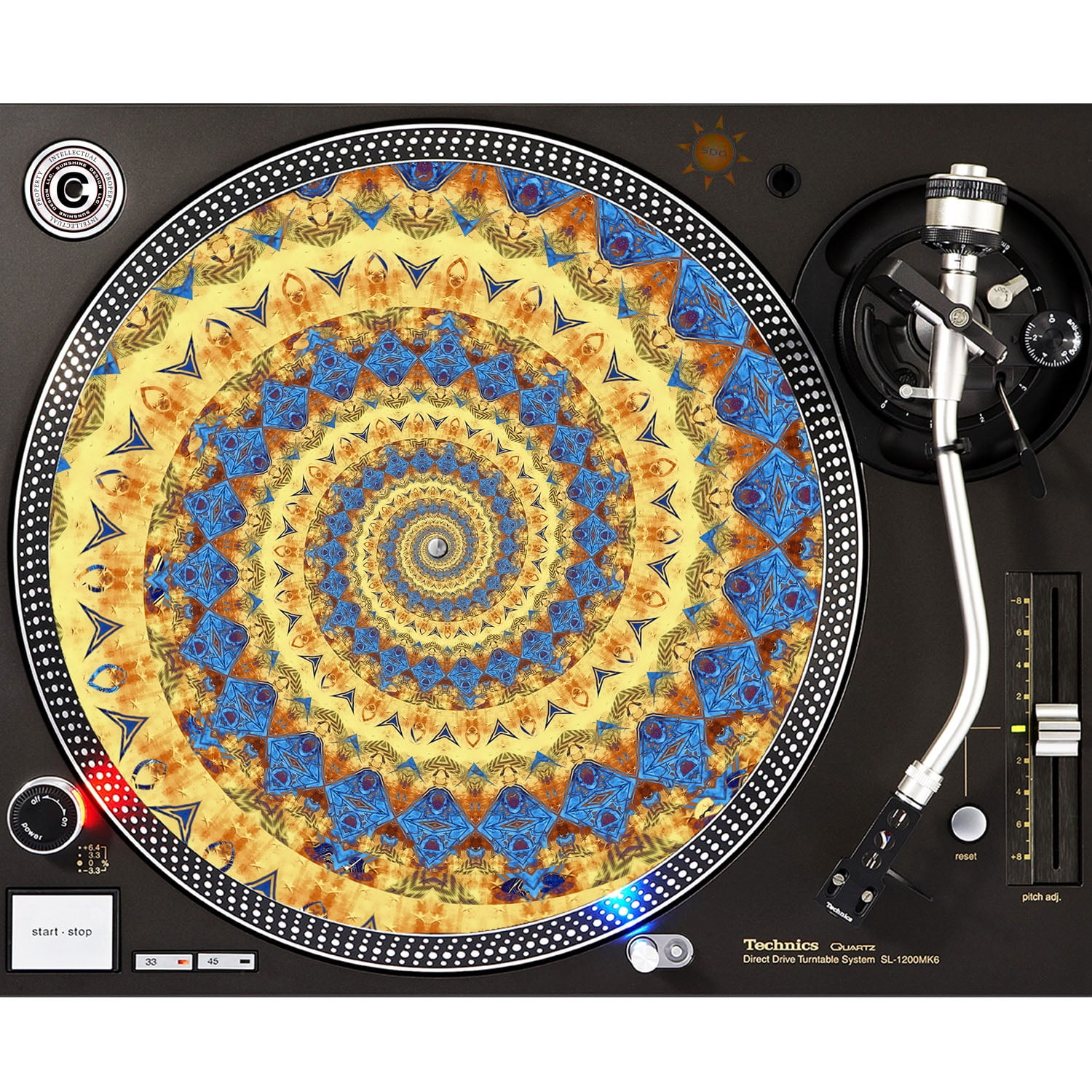 KuzmarK™ 12" DJ Turntable Slipmat - Southwest Spiral - Walmart.com