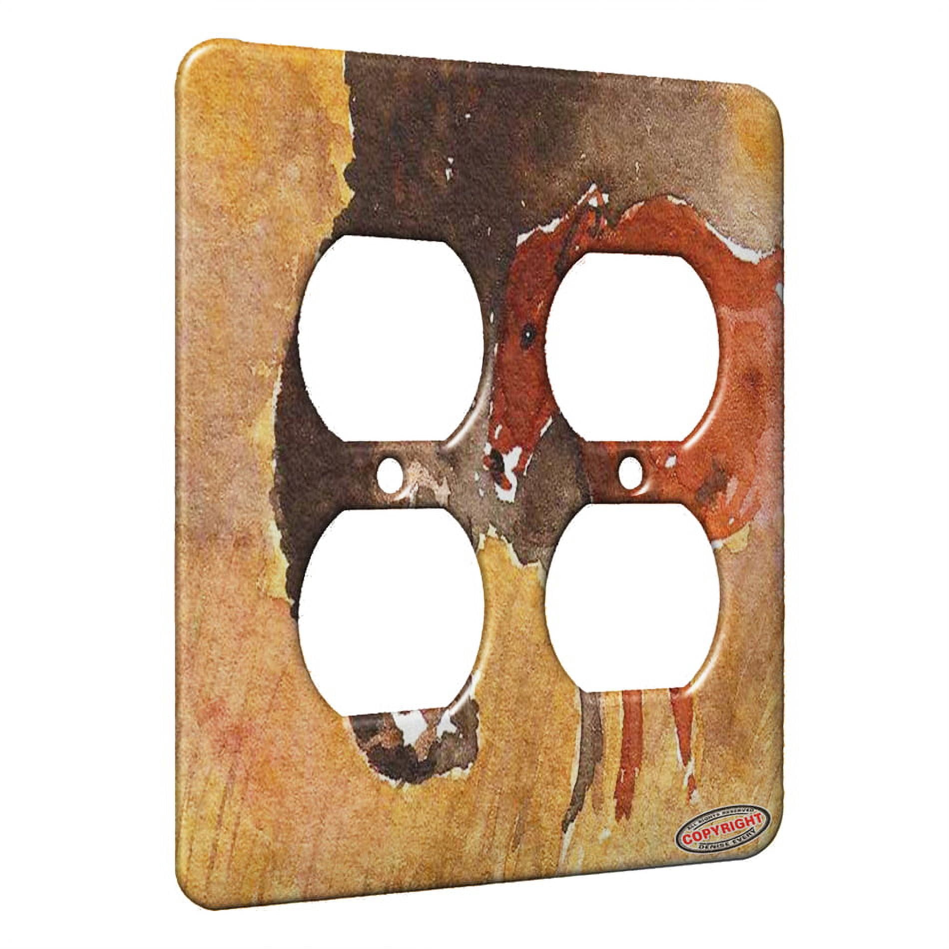 KuzmarK™ 2 Gang AC Outlet Wall Plate - American Bison Buffalo Cow and ...