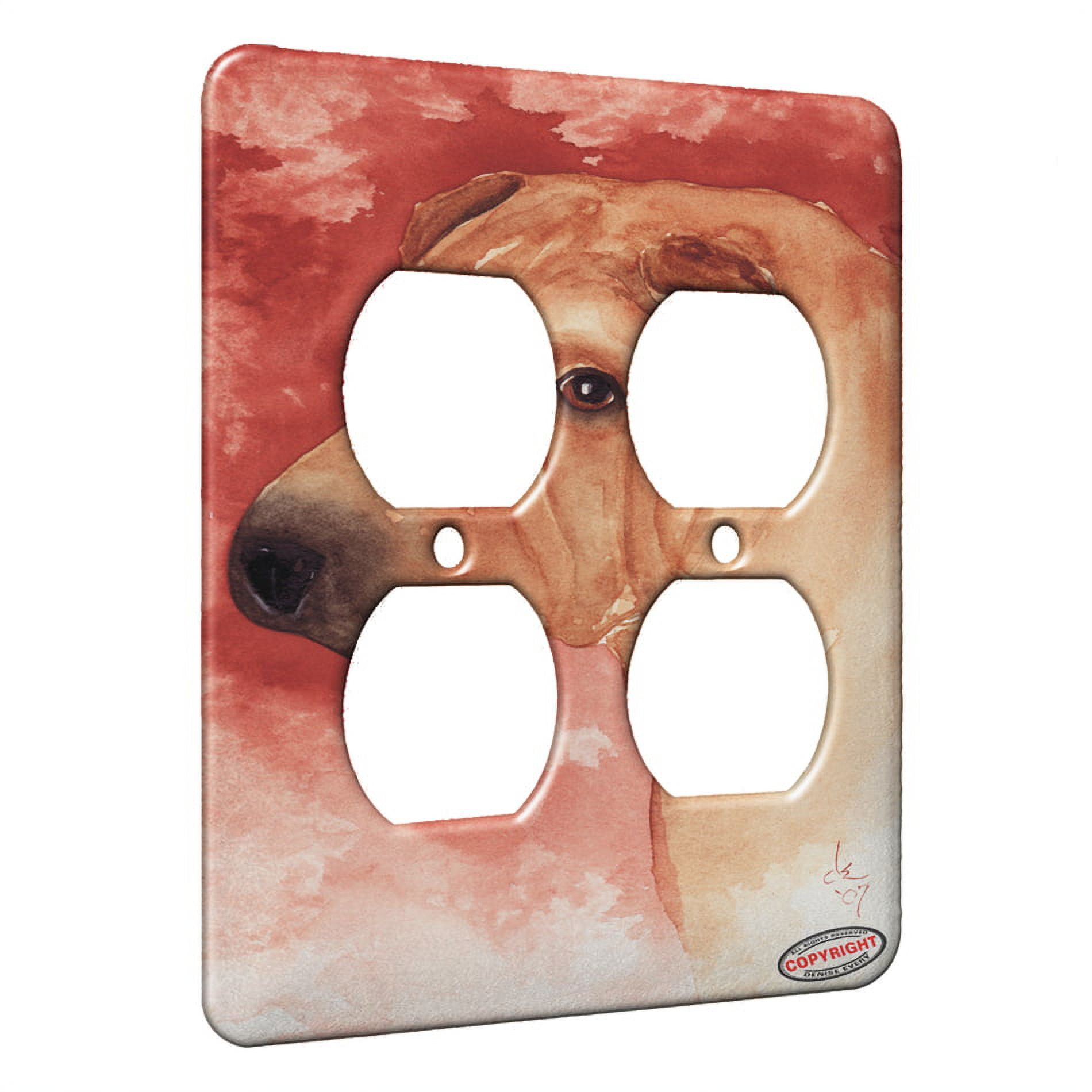 KuzmarK™ 2 Gang AC Outlet Wall Plate - Chinese Shar Pei Fawn Horsecoat ...