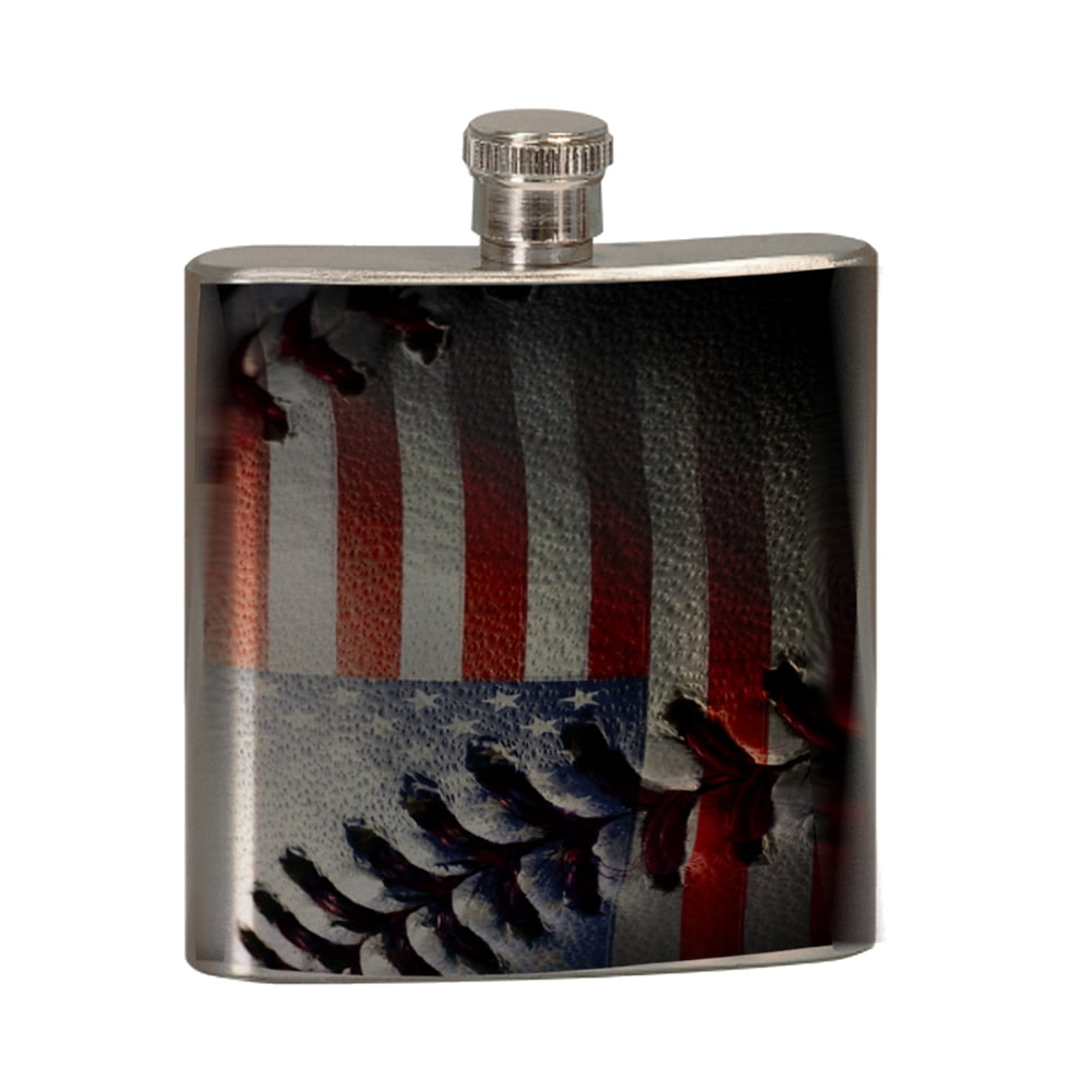KuzmarK 6 oz. Stainless Steel Pocket Hip Liquor Flask - American Flag ...