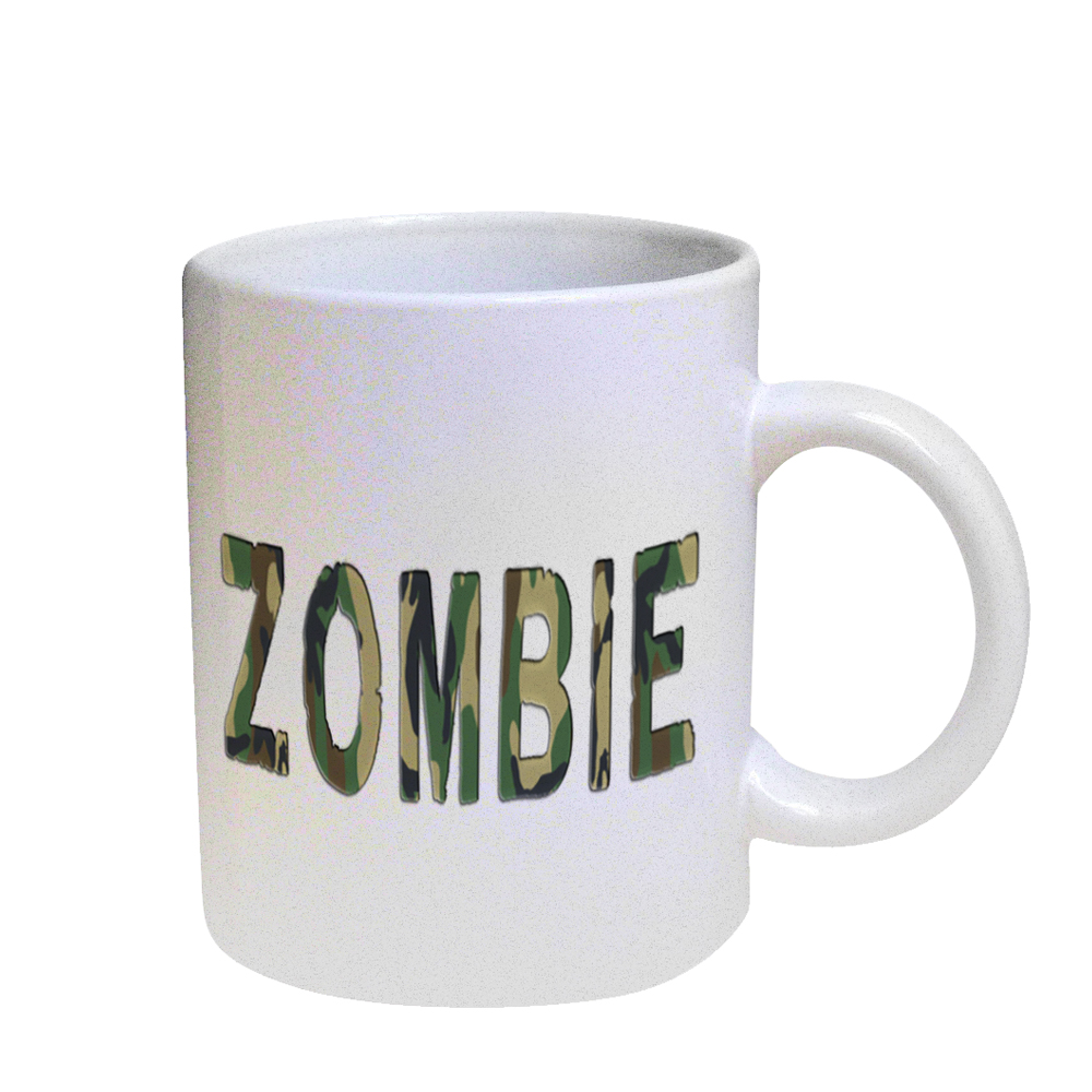 KuzmarK Coffee Cup Mug Pearl Iridescent White - Zombie Camoflauge ...