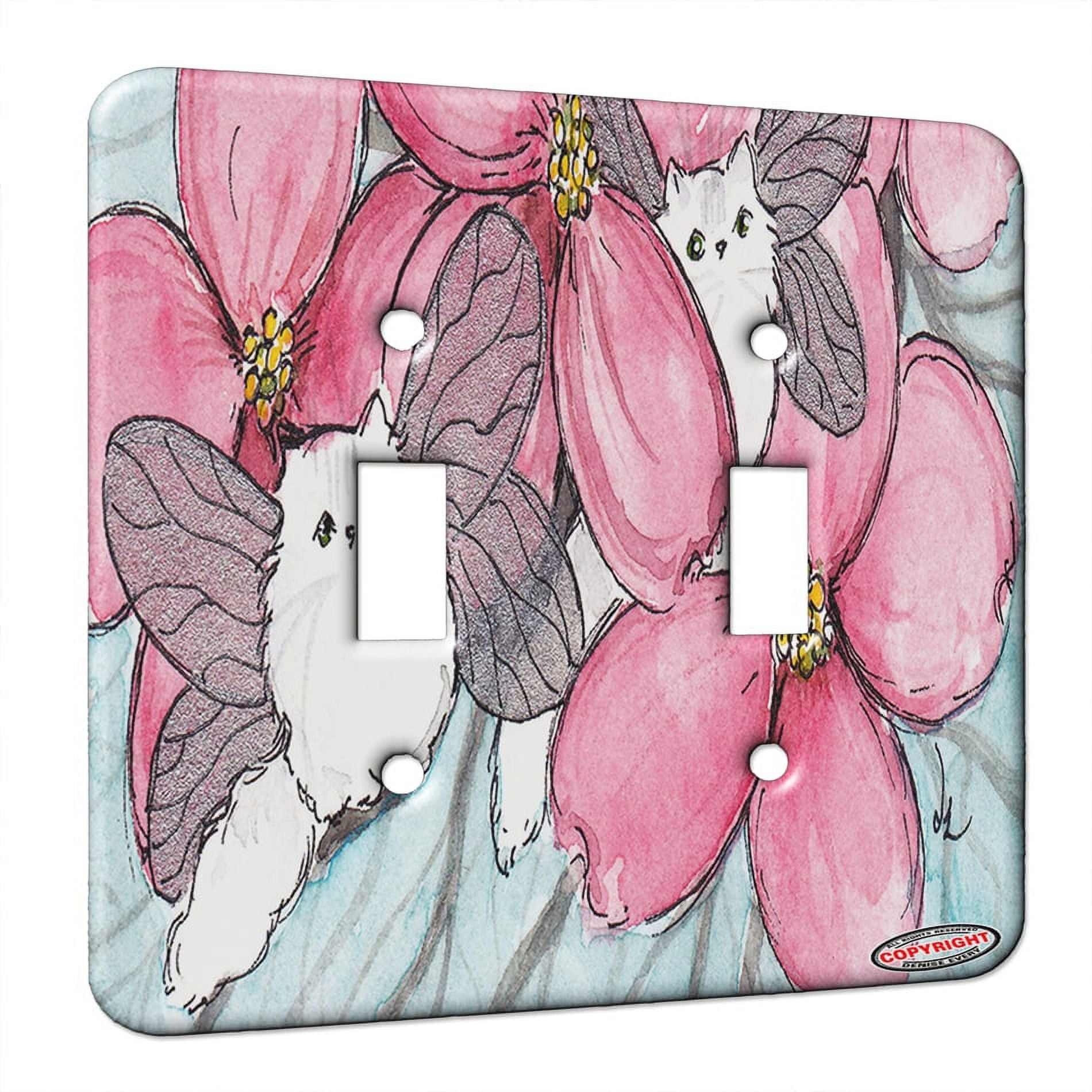 KuzmarK™ Double Gang Switch Wall Plate - Chinchilla Silver Persian ...