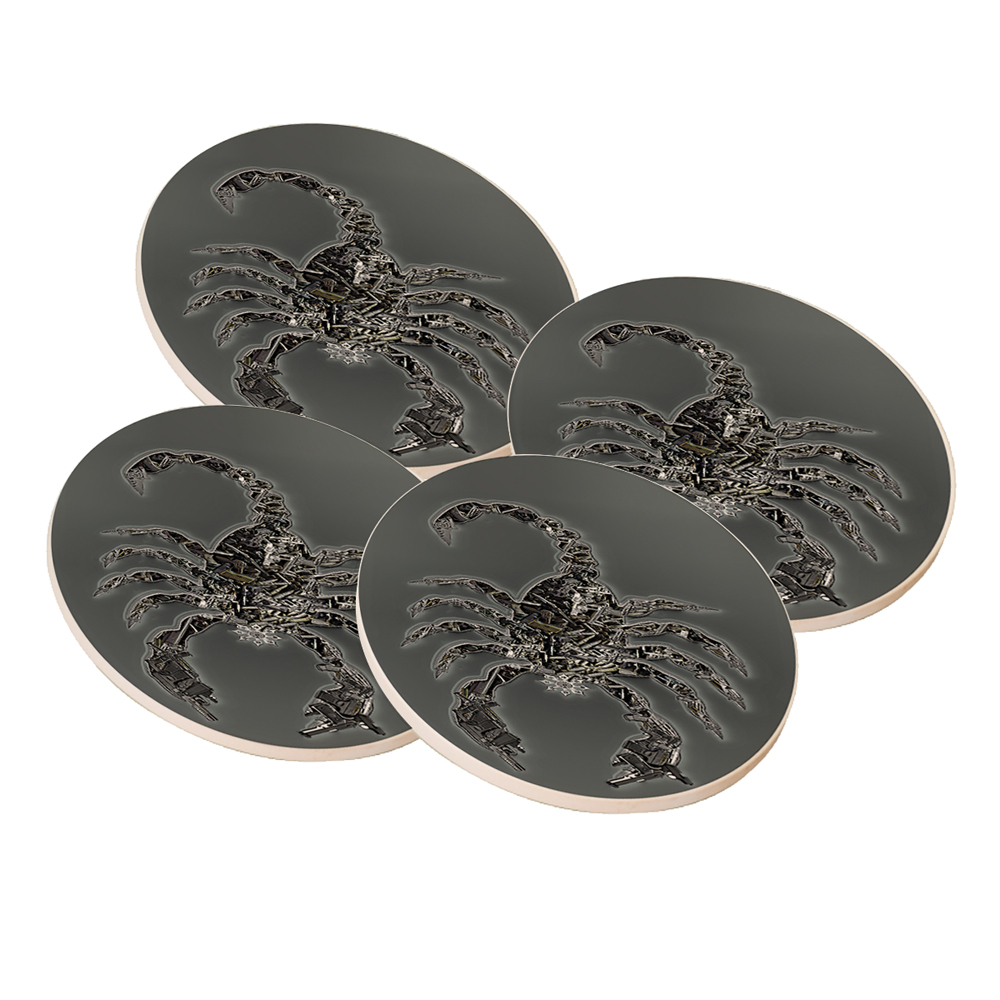 KuzmarK Sandstone Drink Coaster (set of 4) - Scorpion Weapon Guns ...