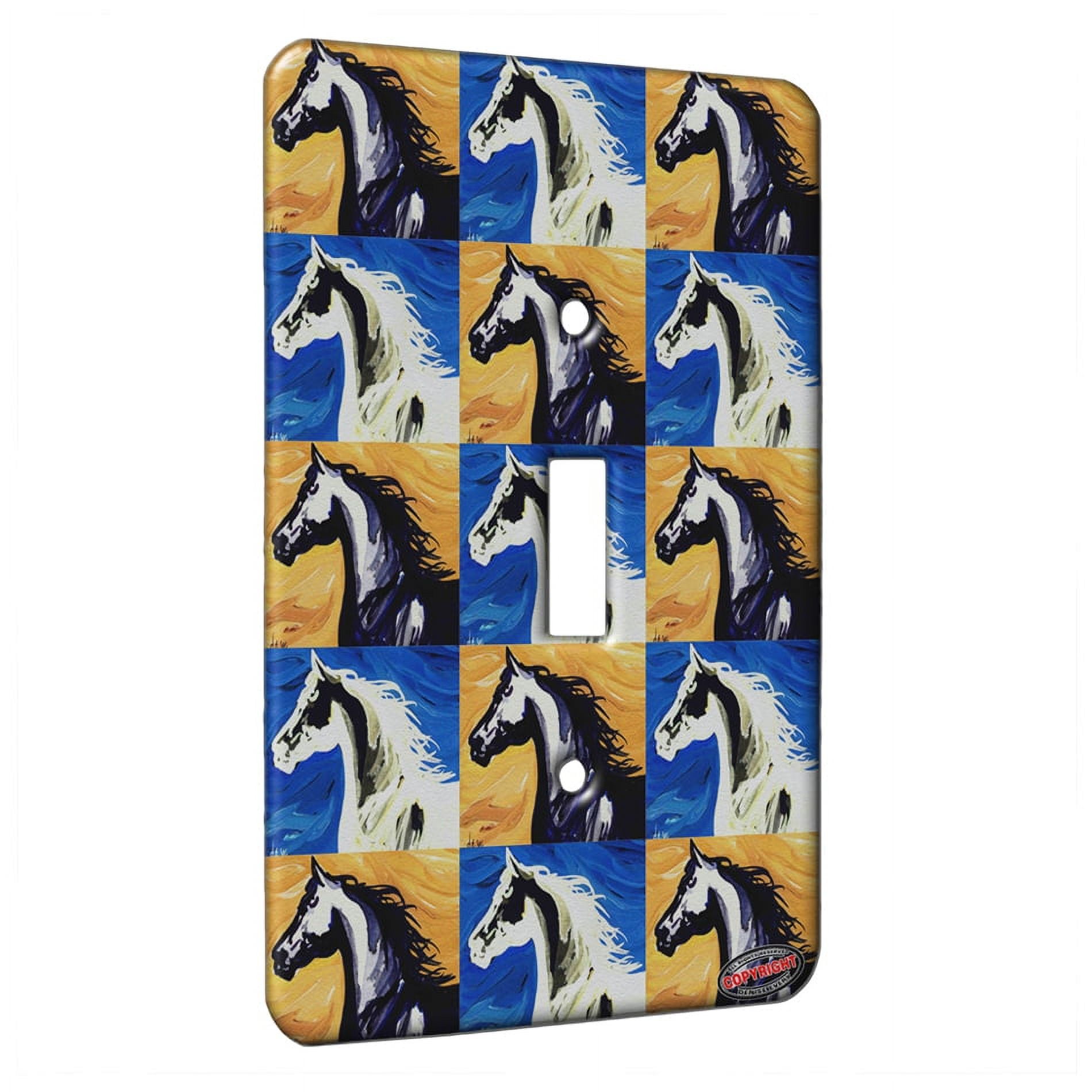 KuzmarK™ Single Gang Toggle Switch Wall Plate - Arabian in Blue ...