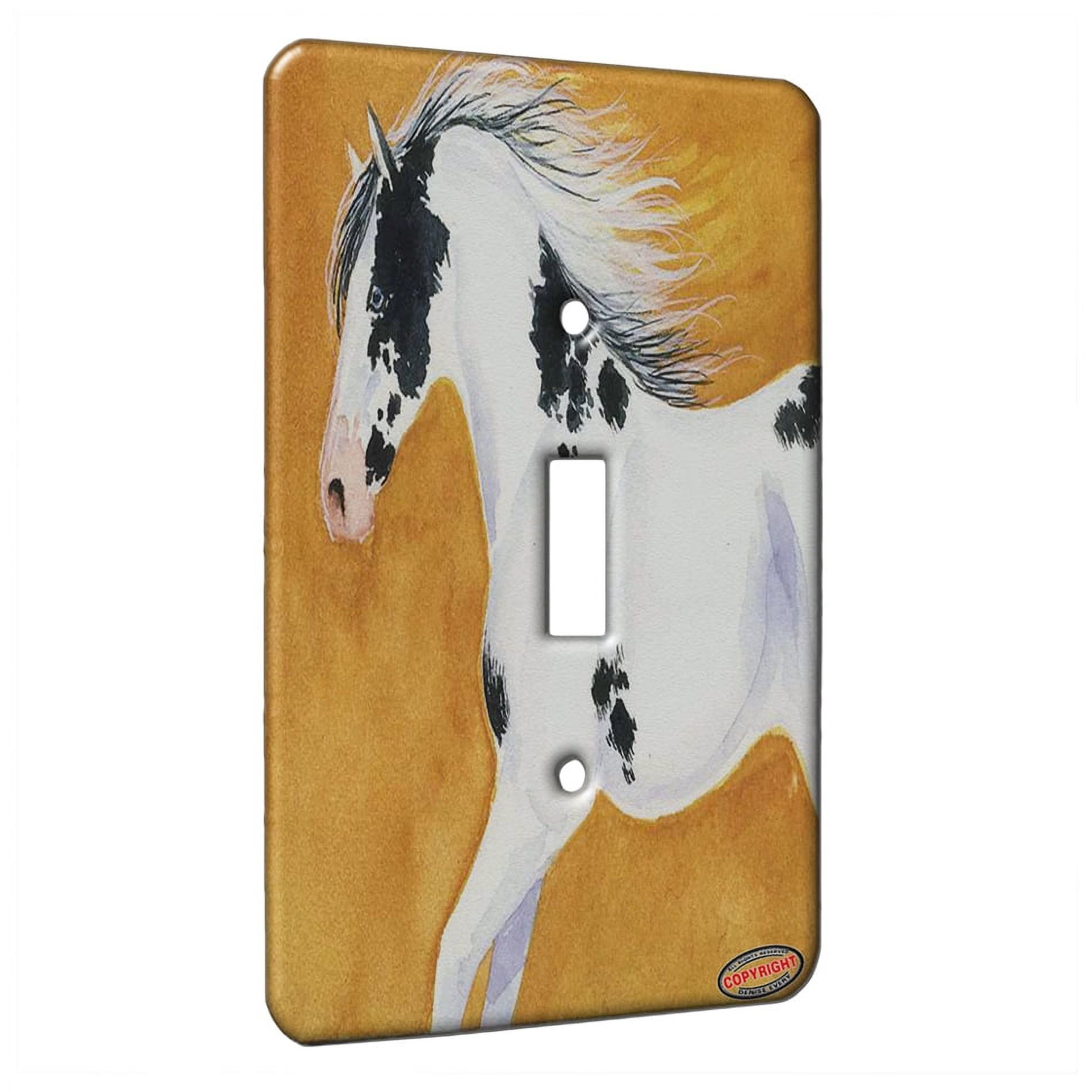 KuzmarK™ Single Gang Toggle Switch Wall Plate - Blue Eyed Black Pinto ...