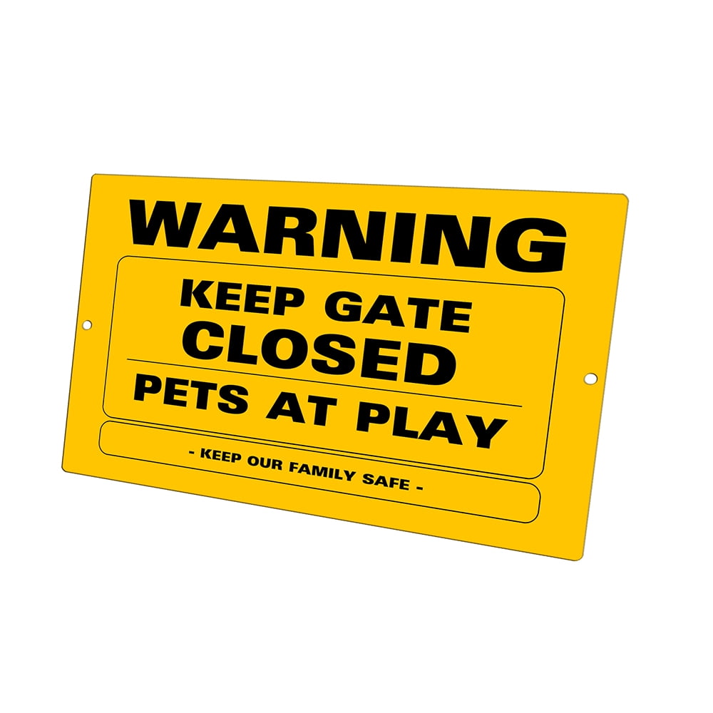 KuzmarK Yard Lawn Fence Sign - Keep Gate Closed Pets At Play - Walmart.com