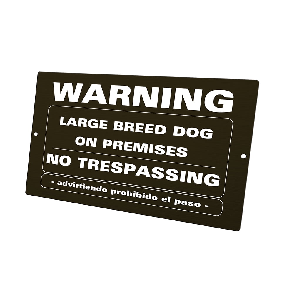 KuzmarK Yard Lawn Fence Sign - Warning Large Breed Dogs No Trespassing ...