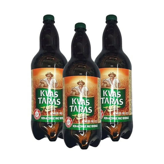 Kvass Taras Pasteurized Malt Kvass 2L / 67.63 fl oz - Set of 3 ...