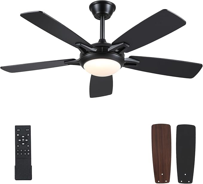 Kviflon 52" Modern Ceiling Fan with LED Lights & Remote, Quiet ...