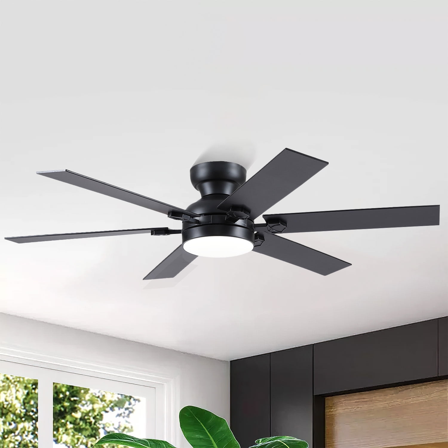 Kviflon 52" RGB Ceiling Fan with LED Lights, Remote/App Control, Quiet ...