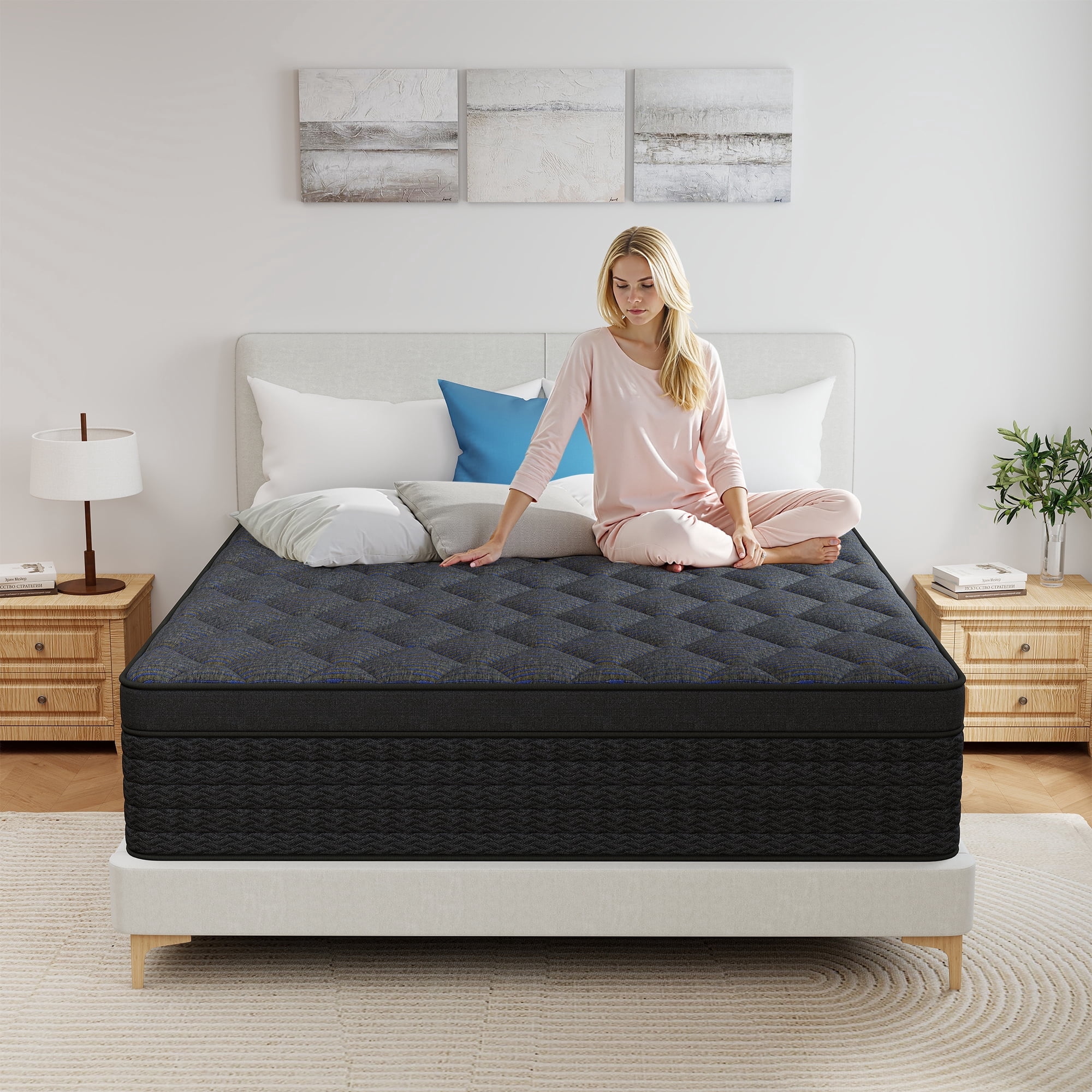 Kviwasha 12 Inch Queen Mattress, Cooling Gel Memory Foam Mattress in a ...