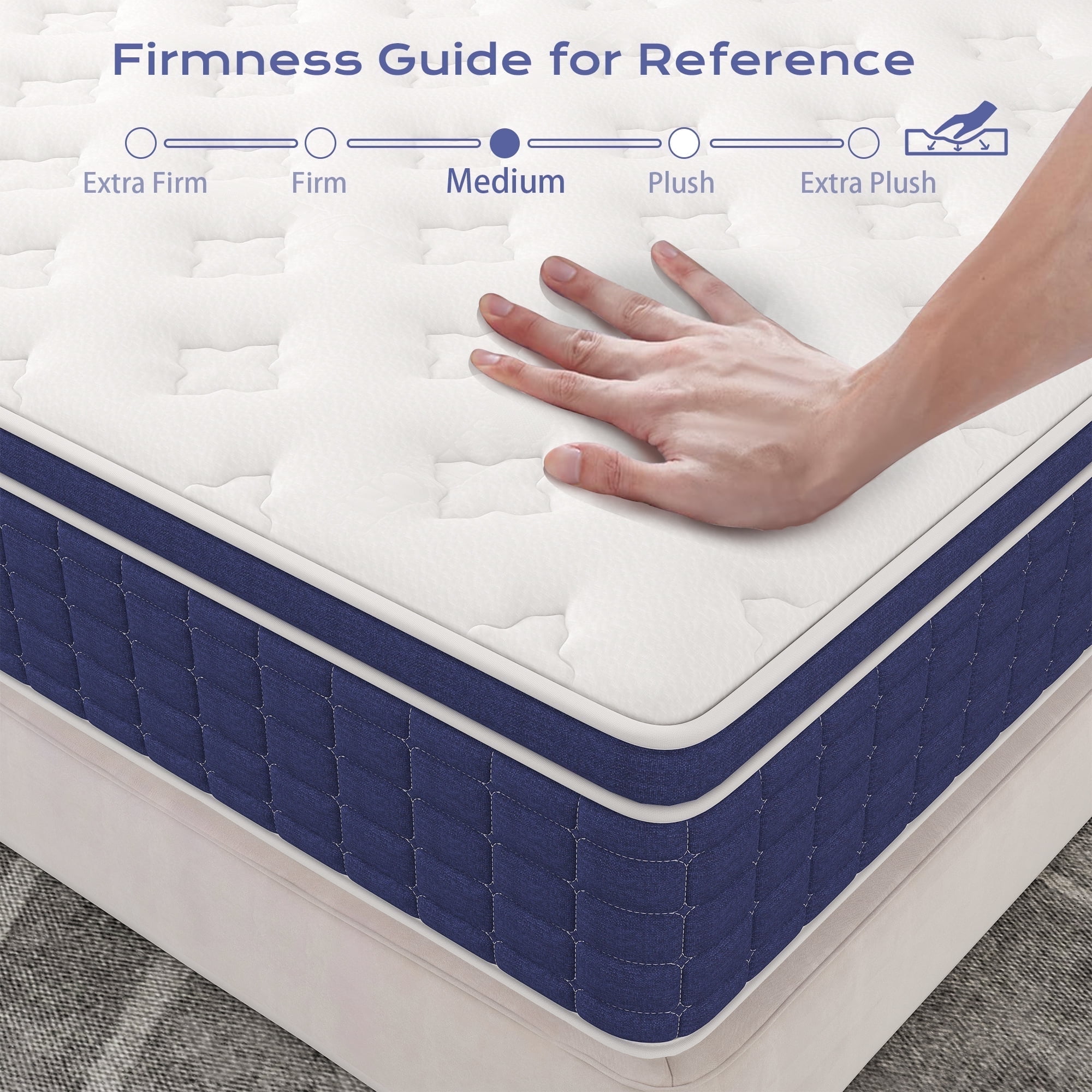Kviwasha 13 inch Queen Hybrid Mattress Gel Memory Foam and Spring ...